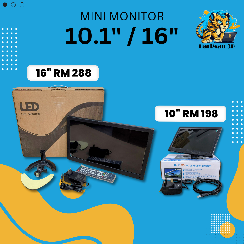 10 Inches 16 Inches Mini Monitor VGA/HDMI / 720P 1080P / Built-in ...