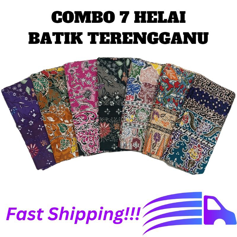 COMBO 7 HELAI KAIN BATIK TERENGGANU 💯 ASLI TERENGGANU 🔥 | Shopee Malaysia
