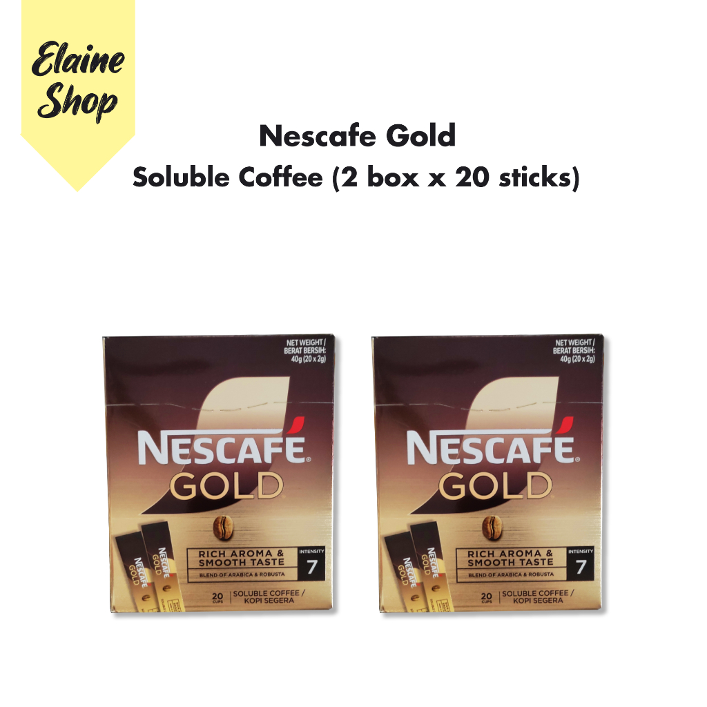 [2 box] Nescafe Gold Soluble Sticks 40g Sachets 20s X 2g Instant Coffee ...