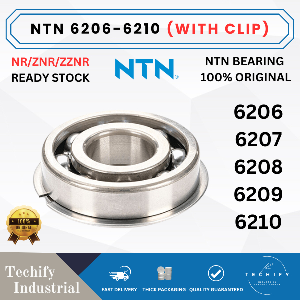 NTN 6206, 6207, 6208, 6209, 6210 NR, ZNR, ZZNR Deep Groove Ball Bearing ...