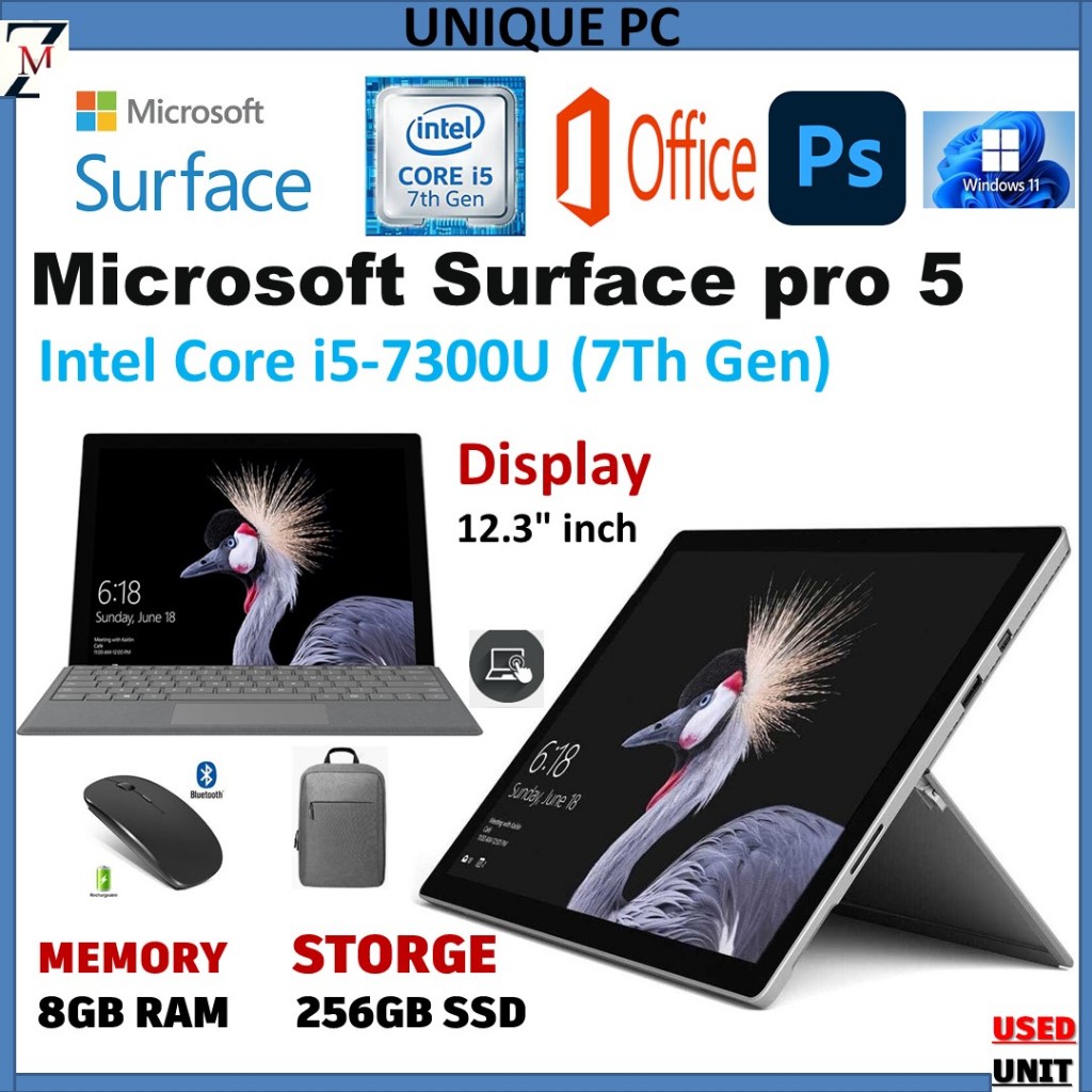 Microsoft Surface Pro 5 Tablet,12.3 inch (2736 x 1824), Intel Core i5 ...