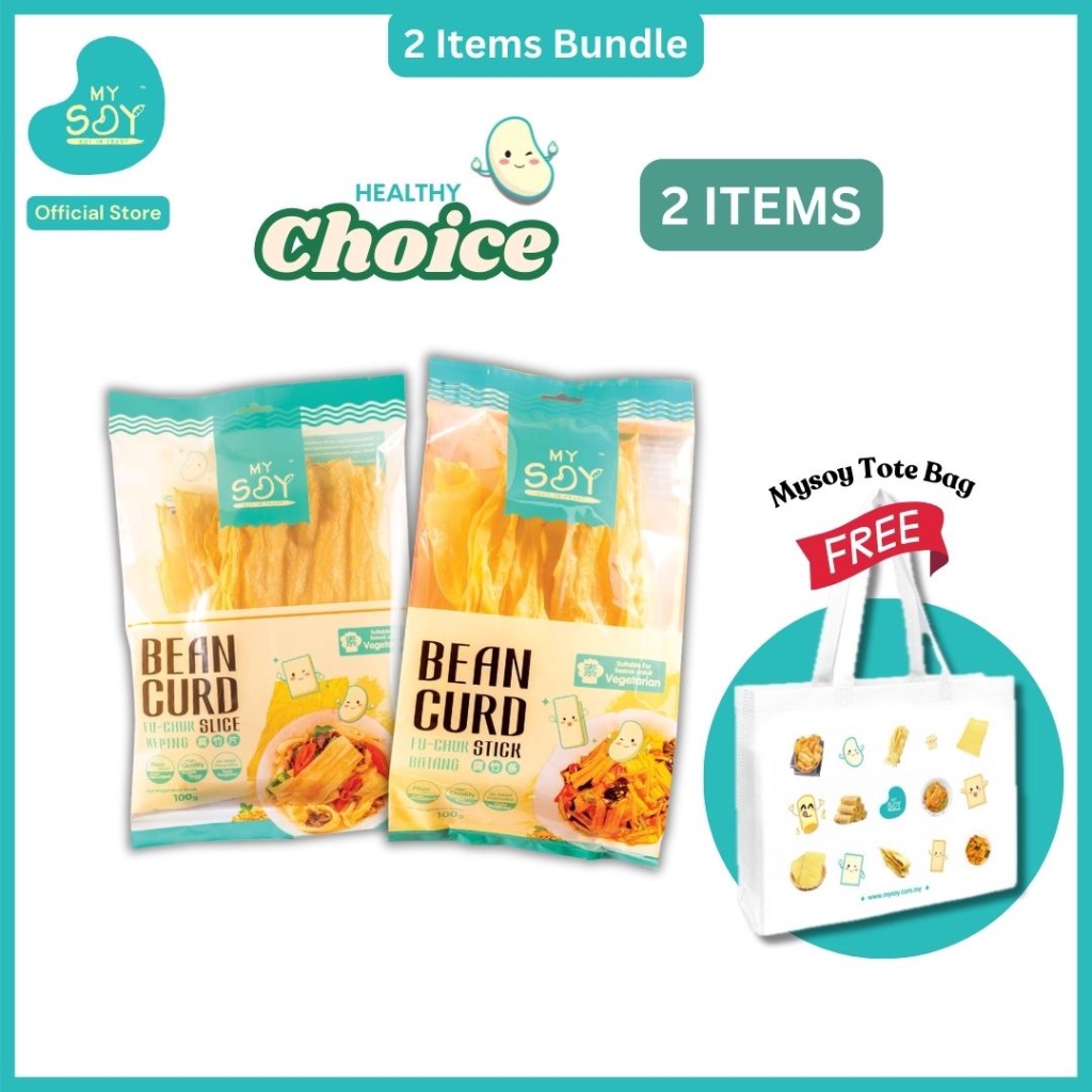 Mysoy Healthy choice bundle 2 items- Beancurd Sheet, Bean Curd Stick ...