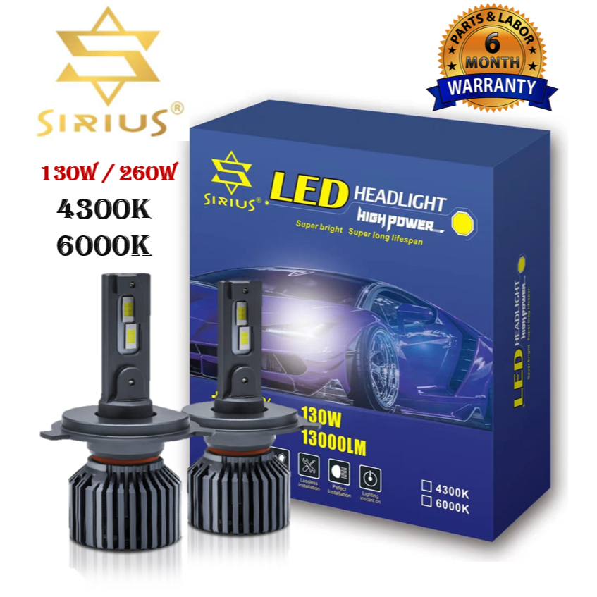 Sirius 130W / 260W Super Bright LED 12V H1 H4 H7 H8 H11 9005 HB3 9006 HB4 D1S D2S D3S D4S D5S D8 ...