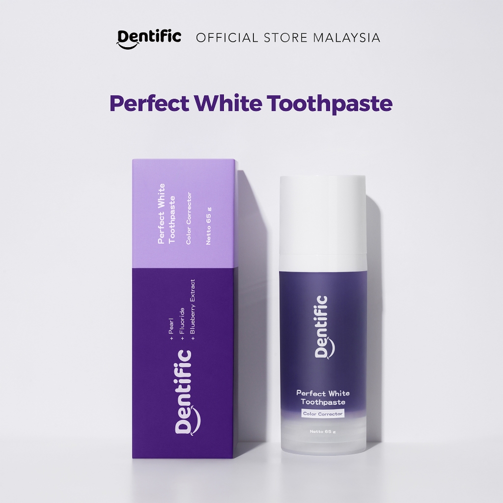 Dentific Perfect White Toothpaste 65g Purple Color Corrector Toothpaste ...