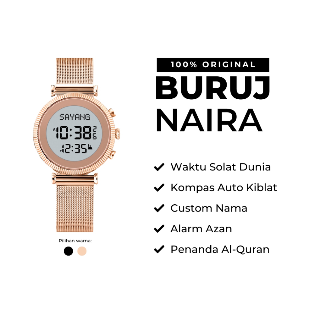 [1 TAHUN WARANTI] JAM BURUJ NAIRA JAM AZAN JAM WAKTU SOLAT JAM KIBLAT ...