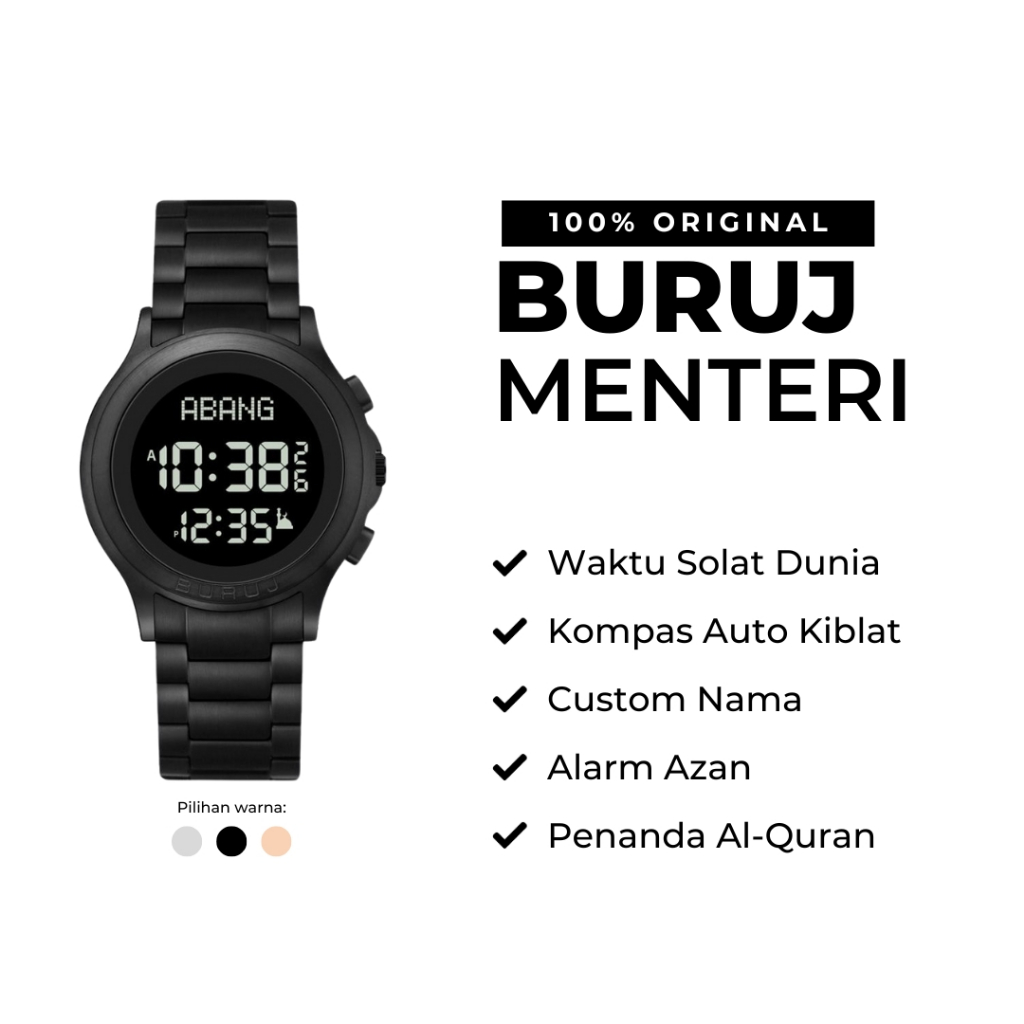 [1 TAHUN WARANTI] JAM BURUJ MENTERI JAM AZAN JAM WAKTU SOLAT JAM KIBLAT ...