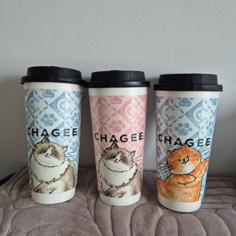 [Limited Edition] CHAGEE Meow Meow 2024 Paper Cups and Bag | Shopee ...