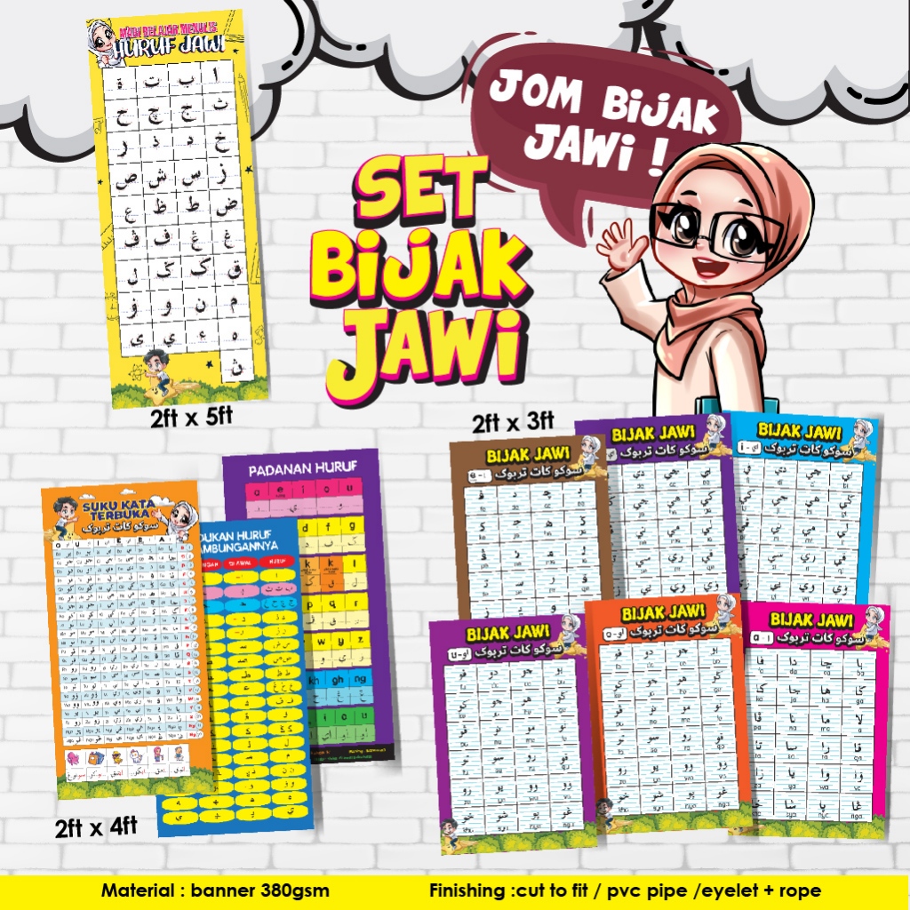 BANNER SET BIJAK JAWI I CARTA JAWI | Shopee Malaysia