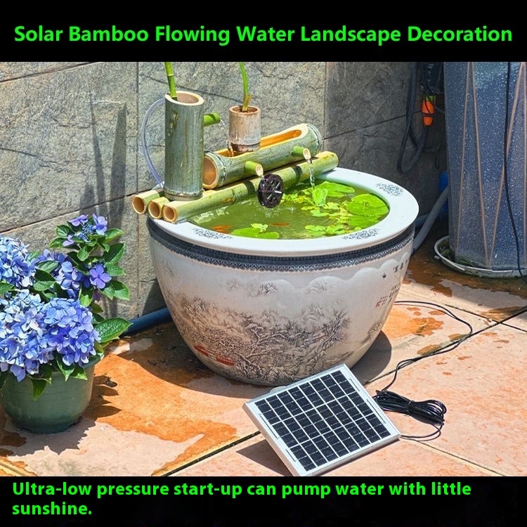 Solar Bamboo Water Flow Device for Aquarium Filtration and Oxygenation ...
