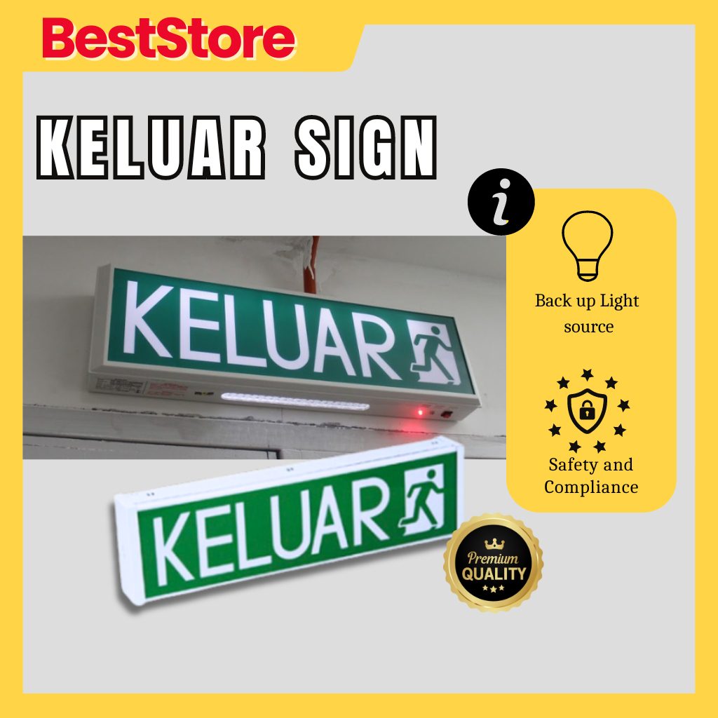 KELIP KELIP LED Flashing Out keluar Sign Sign BE1ST 101B (Sirim Fire ...