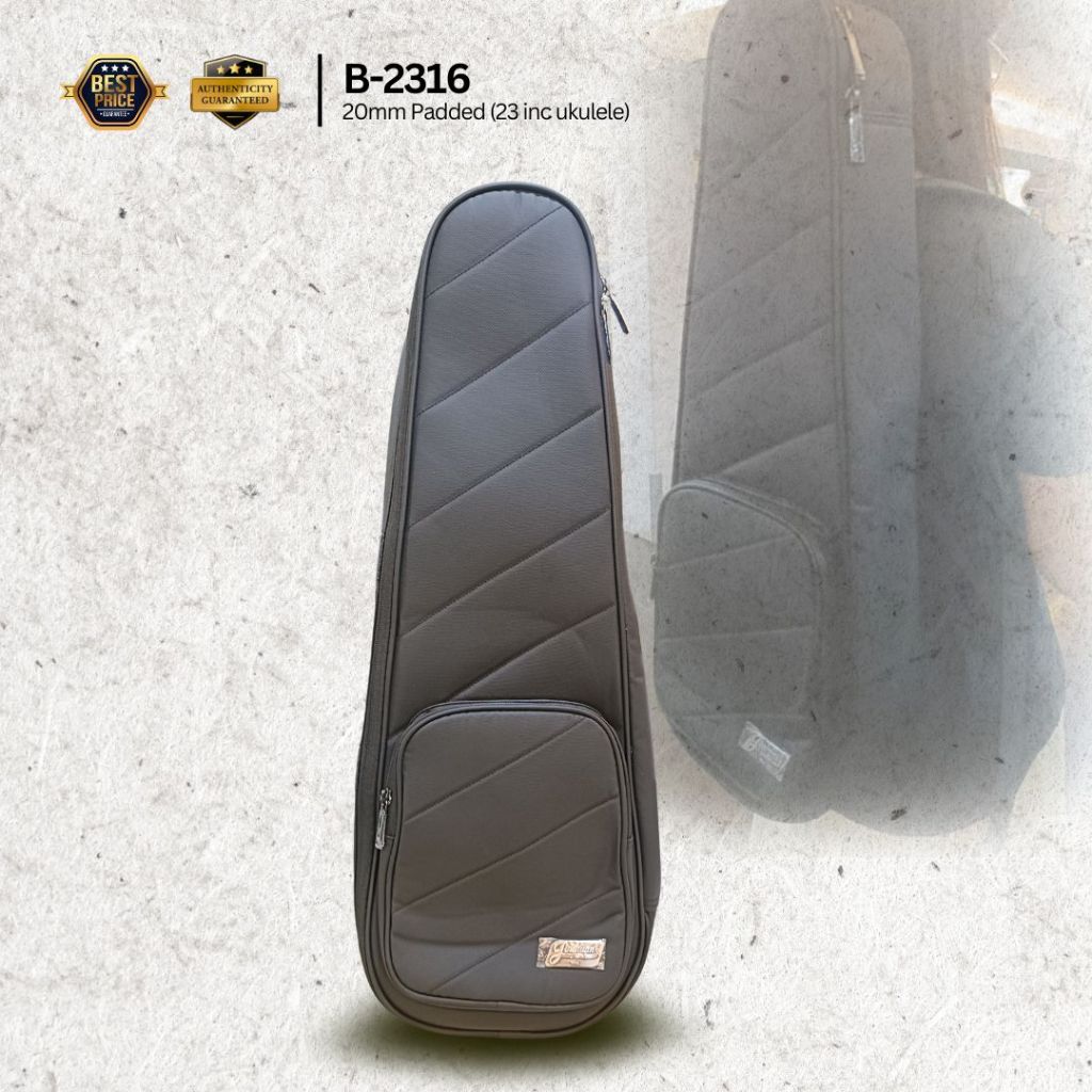 Deluxe Fabric Soft Case for 23" Ukulele Bag (B-2316) with 20mm thick padding ( B-2316-BK 23 ...