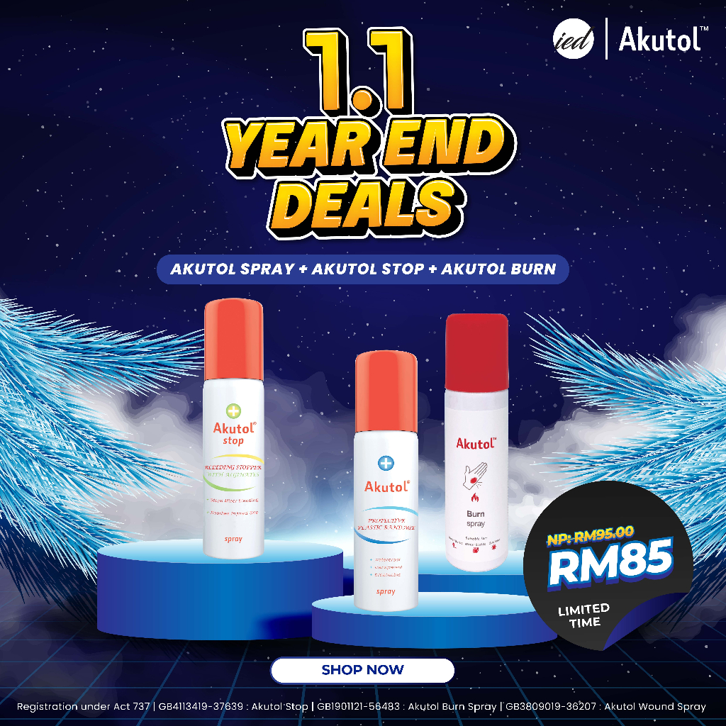 AKUTOL BUNDLE PACK (All-in-One Pack ) Akutol Wound Spray, Akutol Stop ...