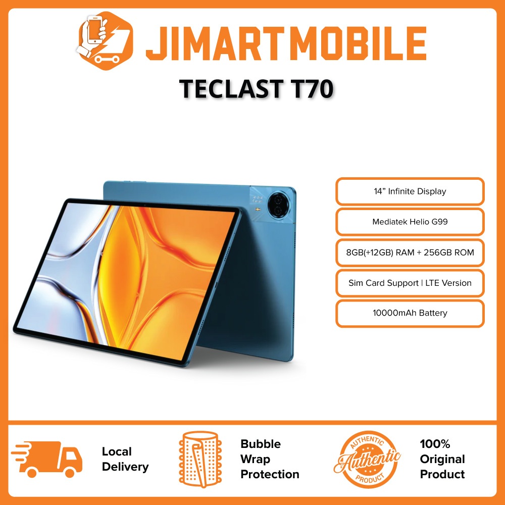 Teclast T70 Tablet (14" FHD Display Android 14 MTK Helio G99 8GB/256GB 10000mAh Battery 18W 4G ...