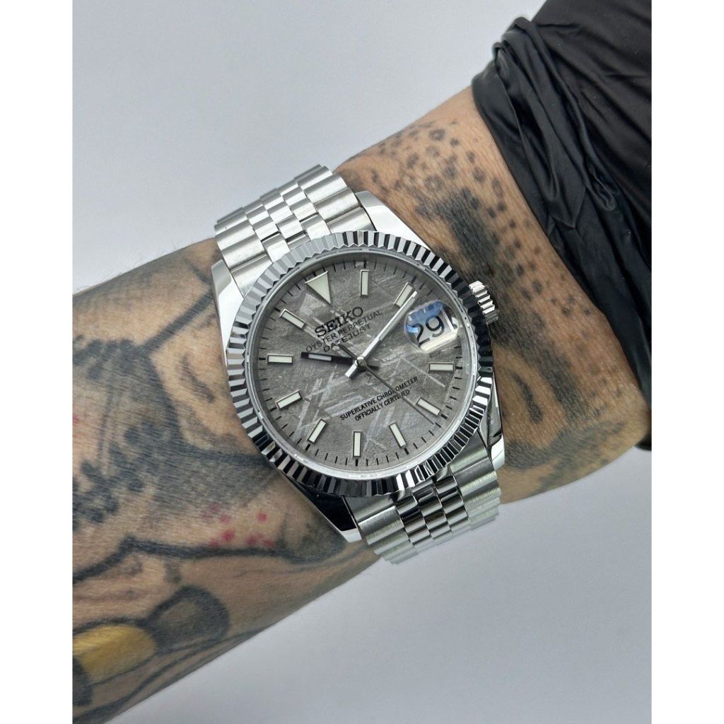 【36mm Real Meteorite Premium Datejust】 Custom Seiko Mod Automatic Watch ...