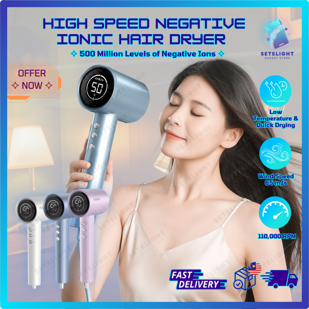 Salon Hair Dryer Negative Ion With Hot Cold Air Ultra High Speed Hair ...