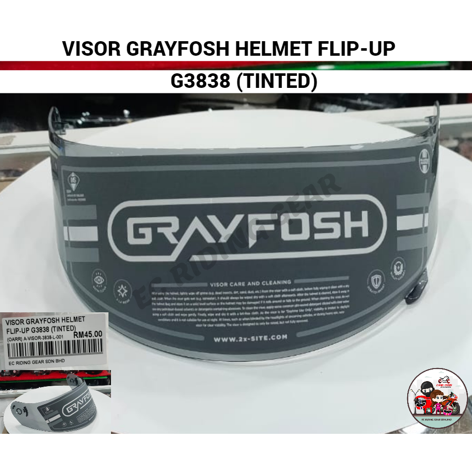 VISOR GRAYFOSH HELMET FLIP-UP G3838 (TINTED) | Shopee Malaysia