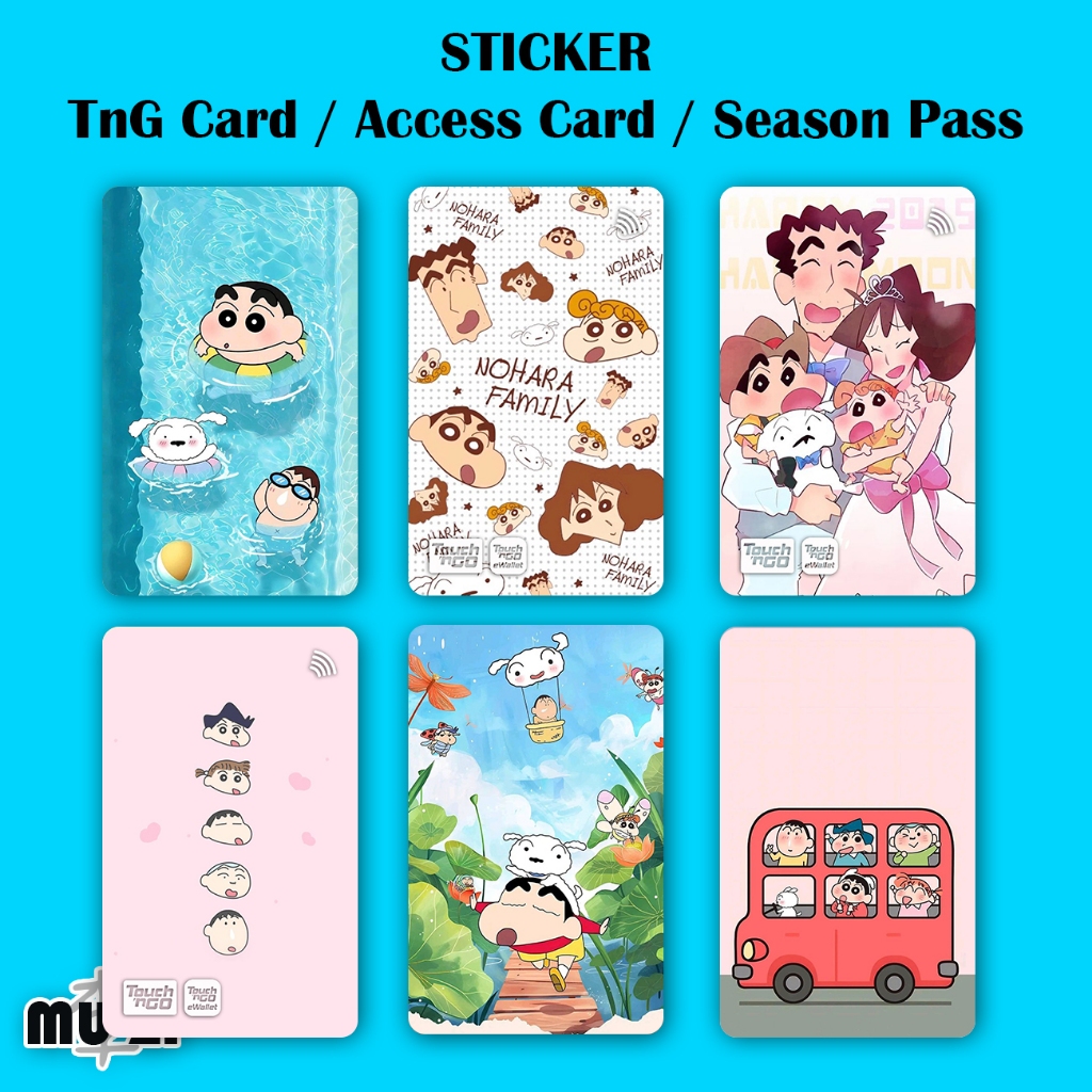 Family Shin Chan TnG Card STICKER NFC STICKER Waterproof Thick Hard Material Shin Chan Touch n ...