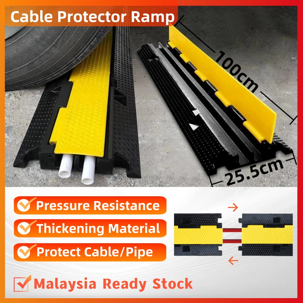 Heavy Duty Rubber Cable Hump Speed Bump 1/2 Line Cable Protector Ramp ...