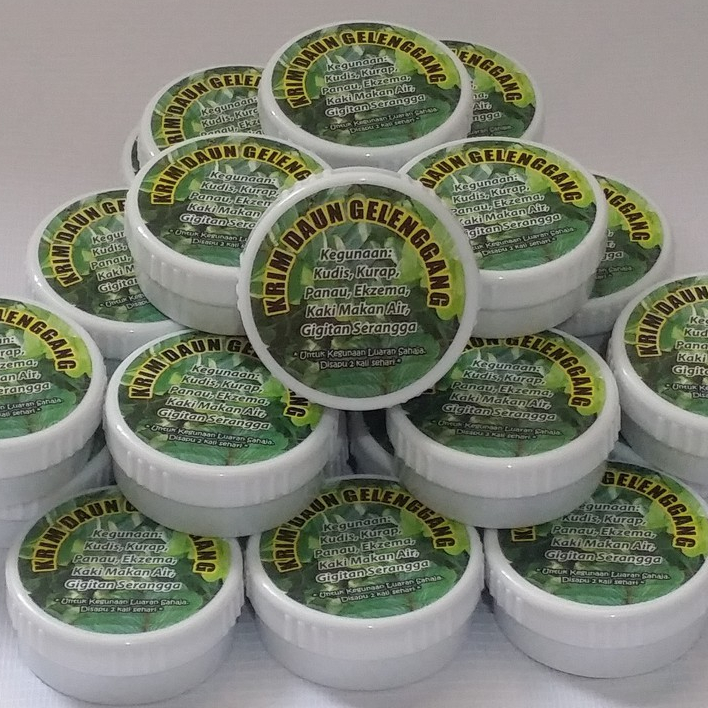KRIM DAUN GELENGGANG ASLI mujarab untuk Gatal Kulit Kudis Kurap Panau ...