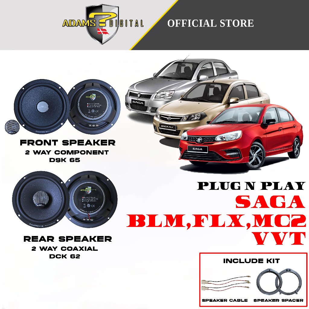 Adams Digital Plug and Play Proton Saga BLM FL FLX MC1 MC2 VVT Front n ...