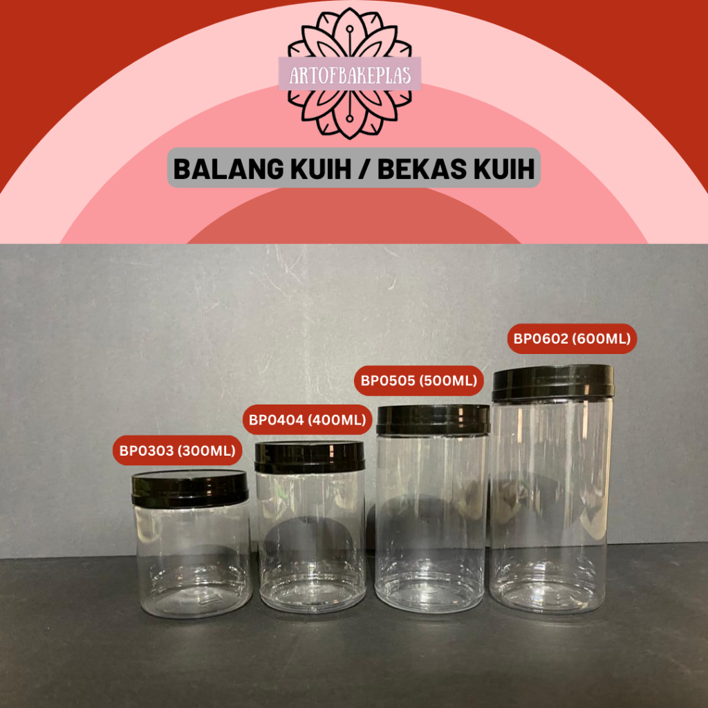 Balang Kuih / Balang Kuih Raya Plastik - 300ML 400ML 500ML 600ML ...