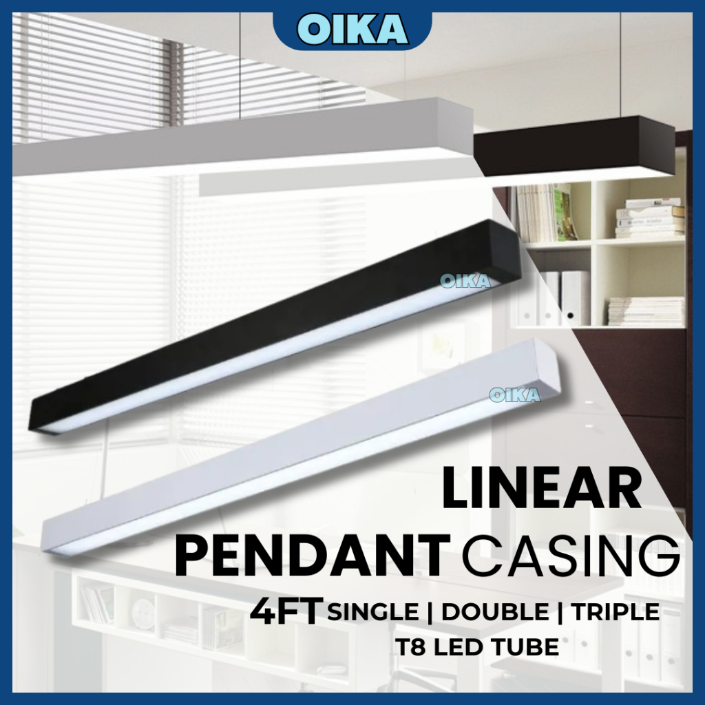 T8 Office Linear Pendant Casing Indoor Ceiling hanging Lamp LED Tube ...