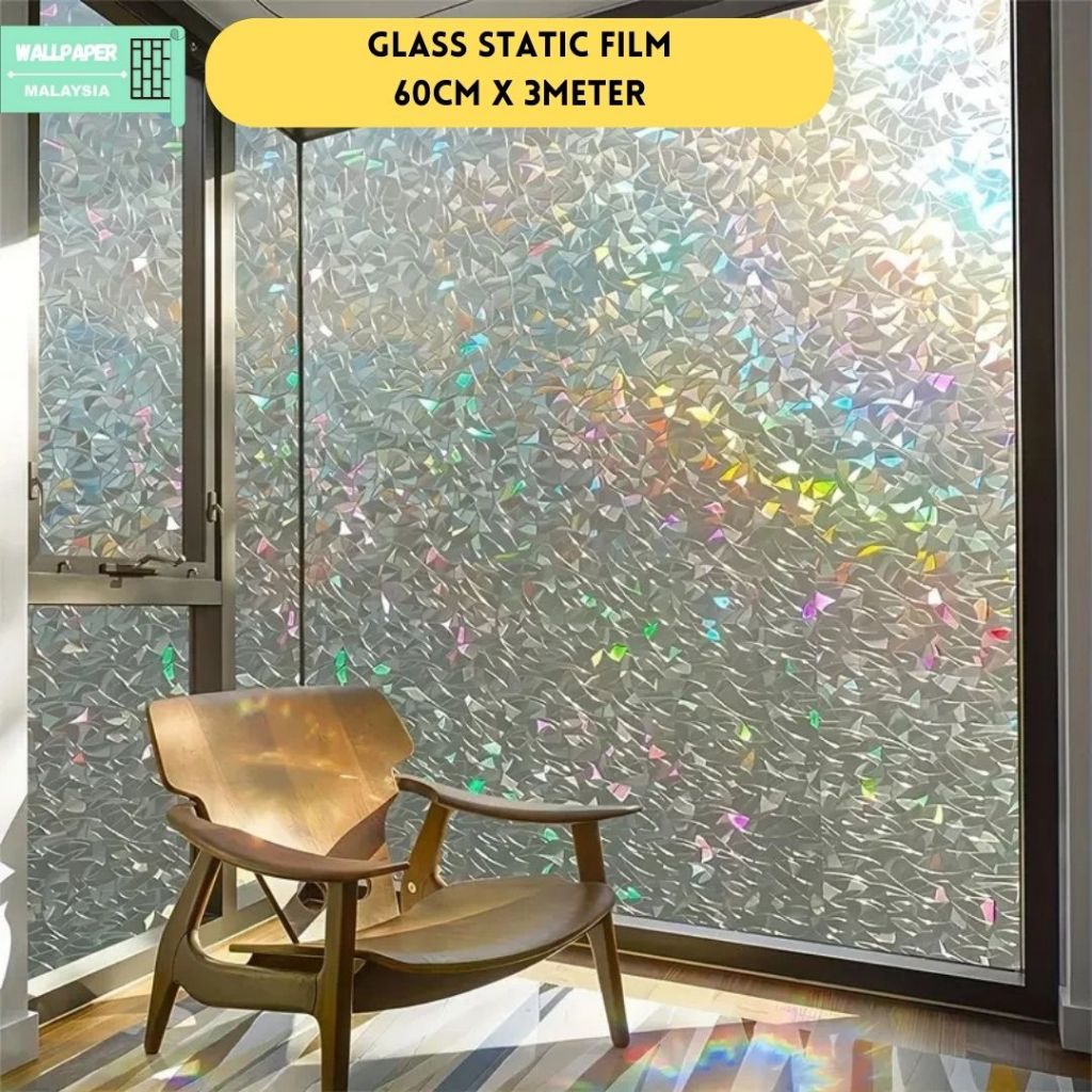 Glass static film window sliding door rainbow glass static 60 cm x 3 ...