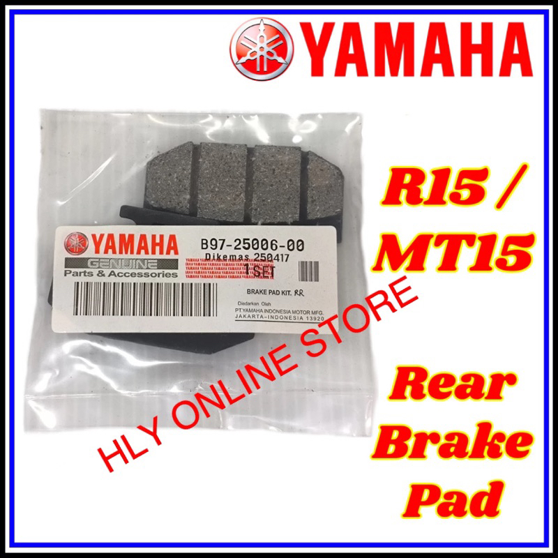 YAMAHA R15 V3 MT15 REAR DISC BRAKE PAD SET 2PCS Original HLY BACK KULIT ...