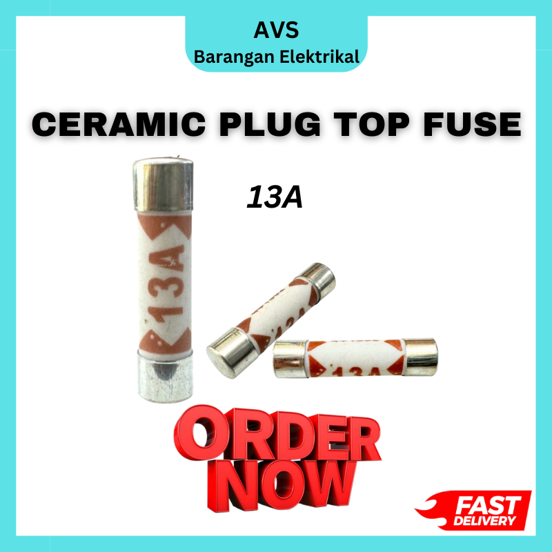 CERAMIC FUSE 13A FUSE PLUG TOP FUSE FIUS PLUG | Shopee Malaysia