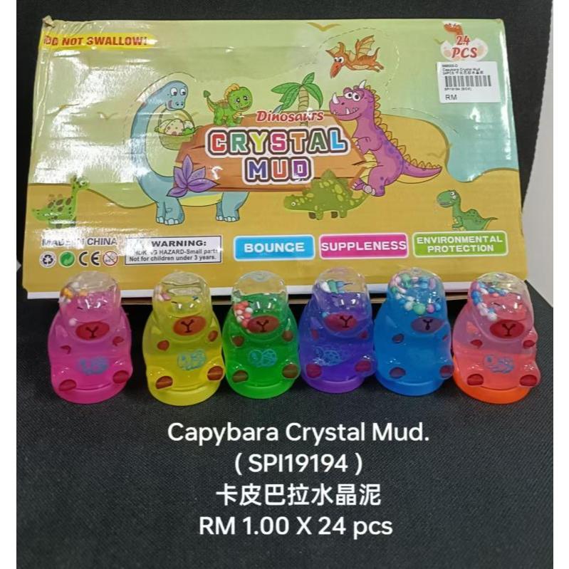 24 Pcs DIY Colorful 8D Crystal Mud Capybara Slime Set Bright Colors ...