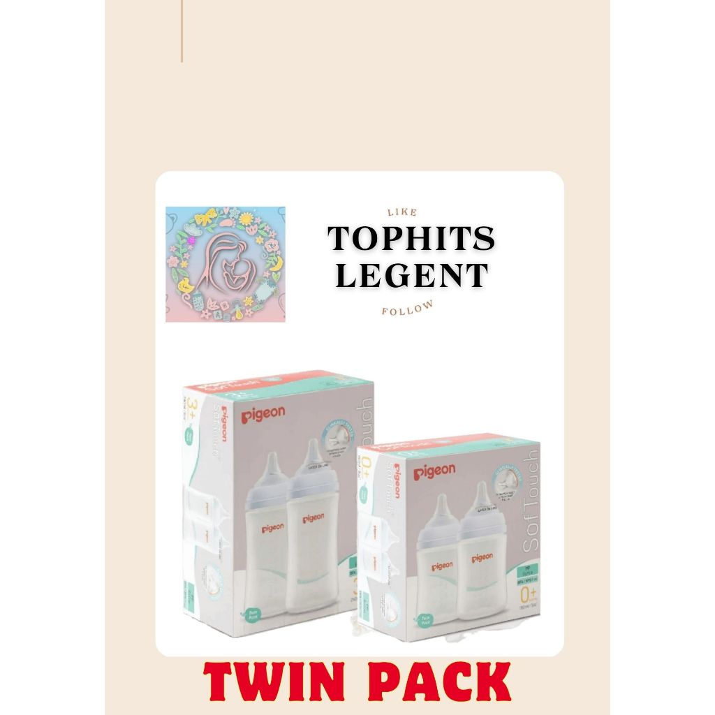 Pigeon New Softouch Wide Neck PP Bottle Twin Pack (5oz/8oz)(160ml/240ml) | Shopee Malaysia