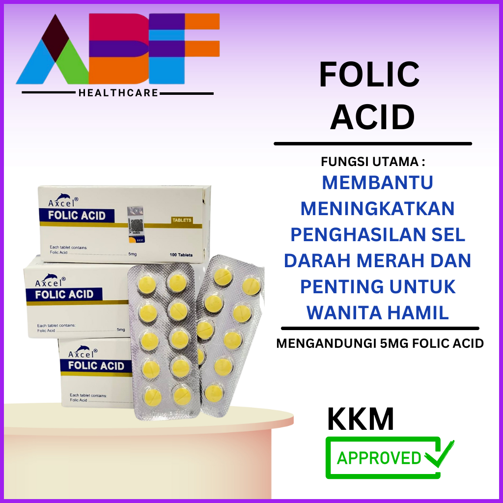 AXCEL FOLIC ACID TABLETS (100 tabs) | Shopee Malaysia