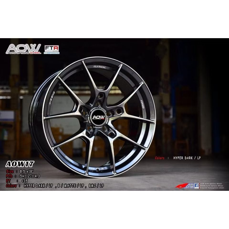 (Made In Thailand) SPORT RIM AOW AUTO OPTION WHEEL G025 RAYS 18'' ET35 FLOW FORMING CIVIC FC FD ...