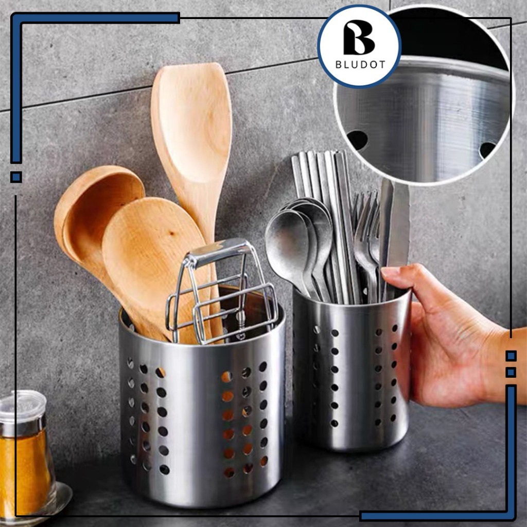 STAINLESS STEEL CUTLERY STAND TRAY KITCHEN UTENSIL RACK BEKAS KUTLERI ...
