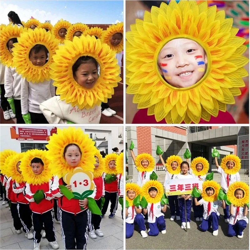 (Ready Stock) Yellow Flower Headgear Plant Costume Kindergarten ...