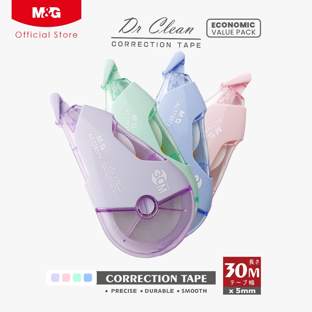 M&G Dr. Clean Correction Tape, 30m x 5mm, OPP Bag Economic Value Pack ...