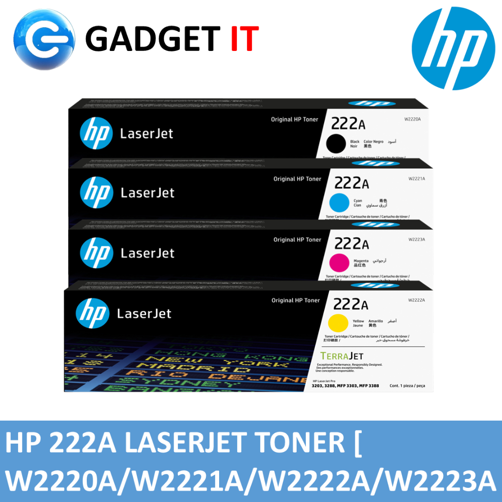 HP 222A LASERJET TONER [ W2220A/W2221A/W2222A/W2223A] | Shopee Malaysia