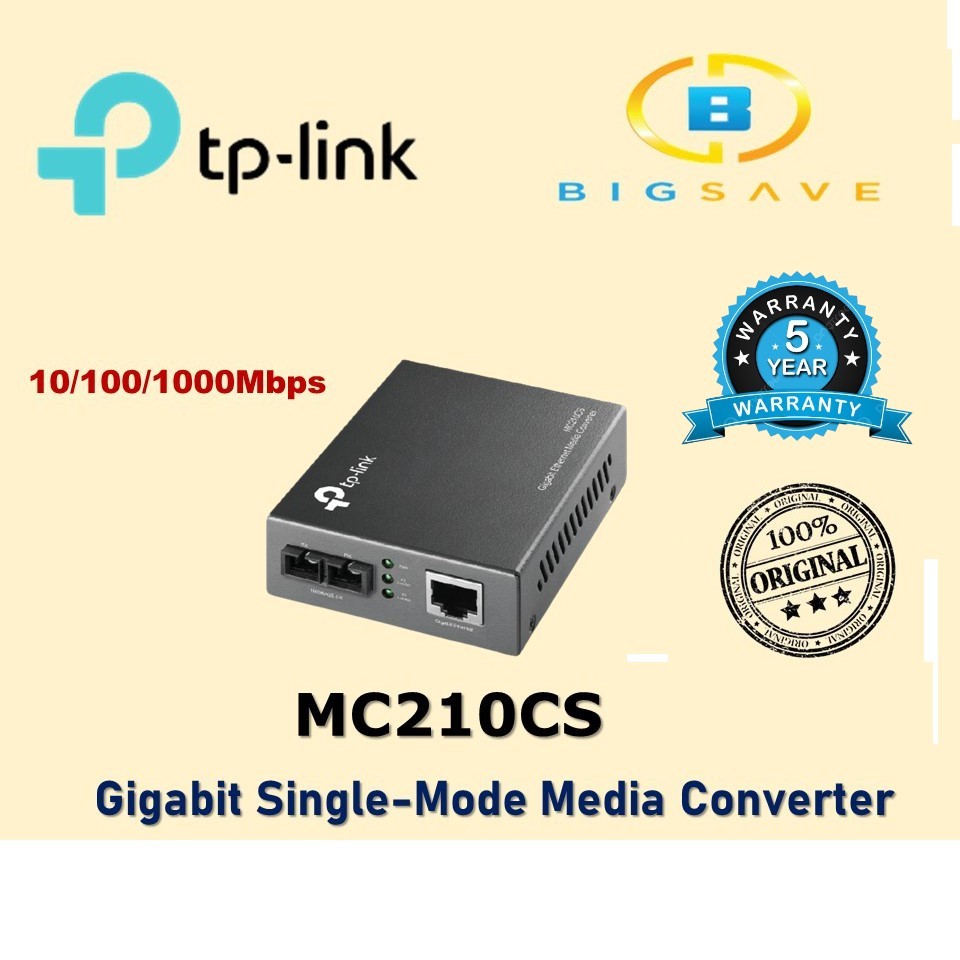 TP-LINK MC210CS GIGABIT SINGLE MODE SC FIBER CONVERTER ( UP TO 15KM ) | Shopee Malaysia