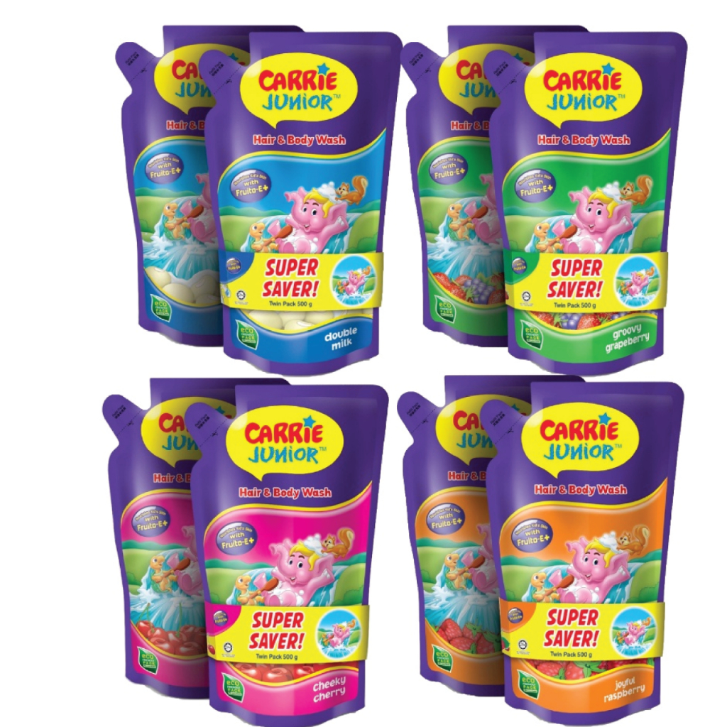 Carrie Junior Baby Hair & Body Wash Refill (500g x 2) [Twin Pack] - 4 ...