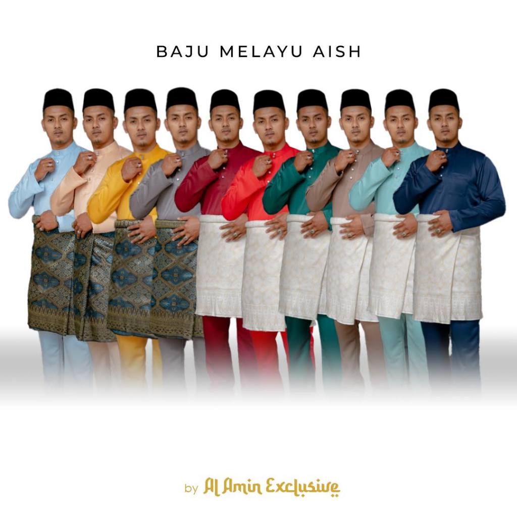 BAJU MELAYU AISH (AYAH & ANAK) AL AMIN EXCLUSIVE + FREE BUTANG BAJU ...