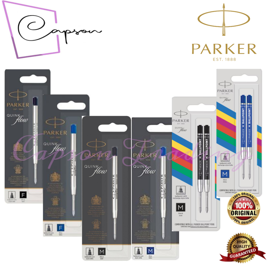 PARKER QUINK Flow Ballpoint Pen Ink Refill ( Fine & Medium Point ) | Shopee Malaysia