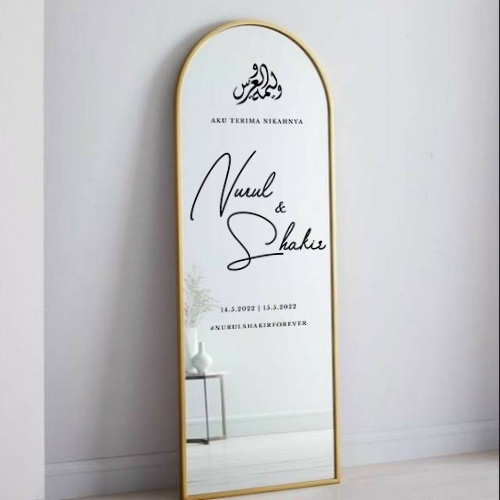 SET MINIMALIST Sticker Cermin Wedding Welcome Board Cermin Wedding ...