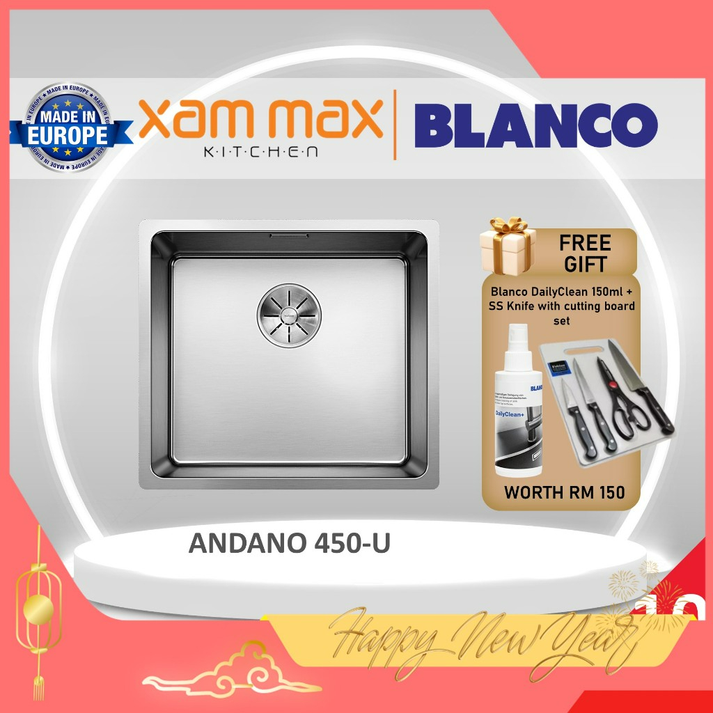 BLANCO - ANDANO 450-U Stainless Steel Kitchen Sink with InFino™ Waste ...