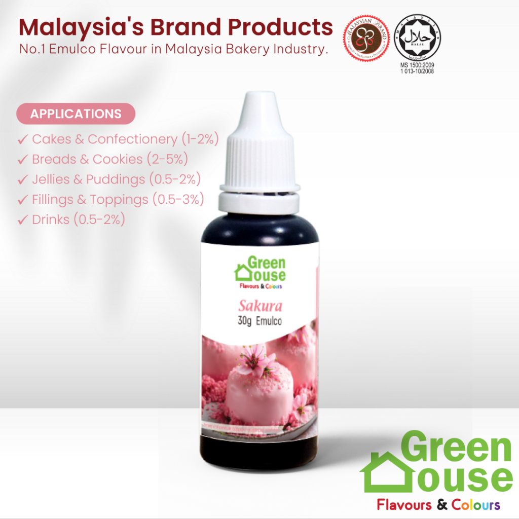Sakura Emulco Green House-30g [HALAL] Sakura Emulco Perisa Pewarna ...