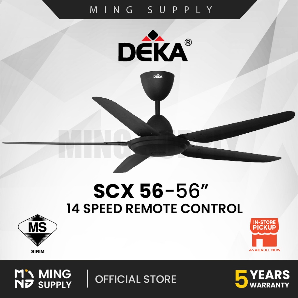 (Sirim) DEKA Ceiling Fan SCX 56" Remote Control 7+7 Speed 5 Steel Blade ...