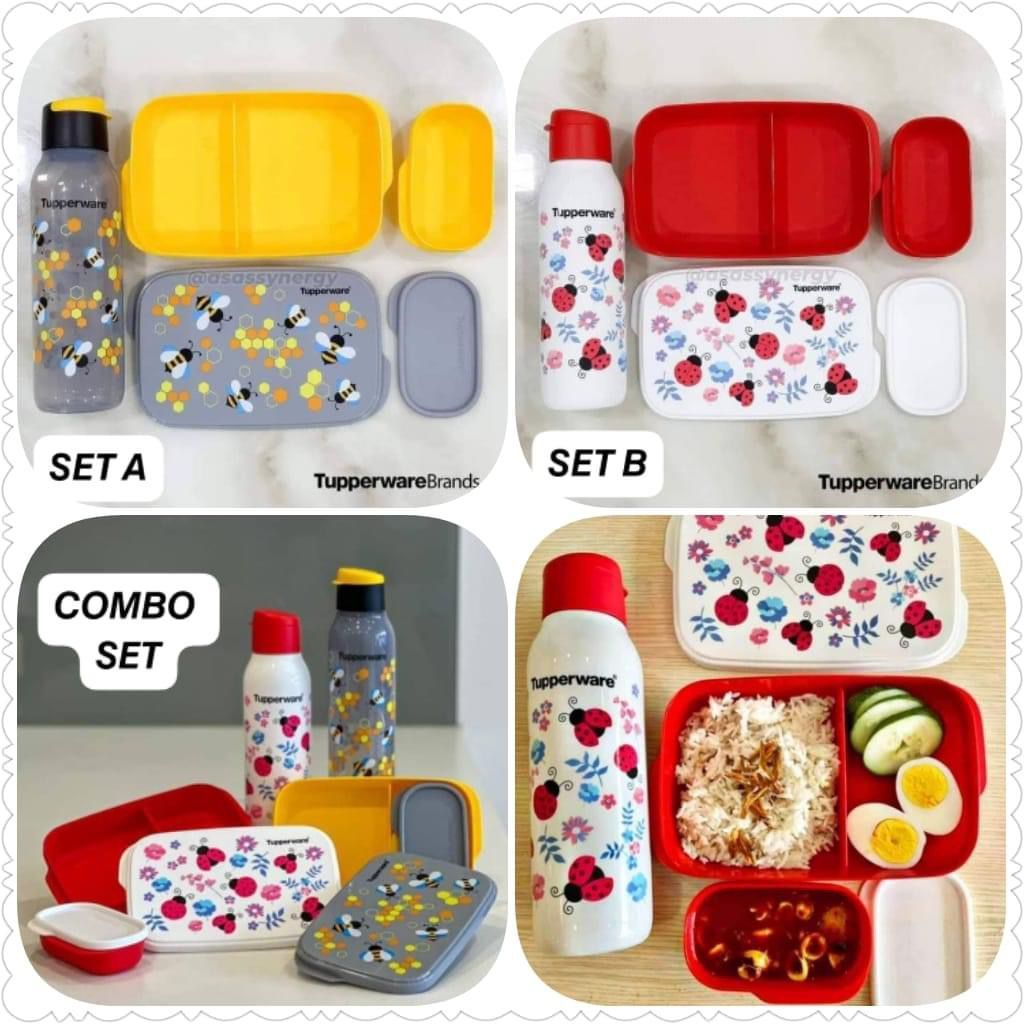 Tupperware Whimsical Garden Set - Bekas Makanan & Botol Minuman Bergaya ...