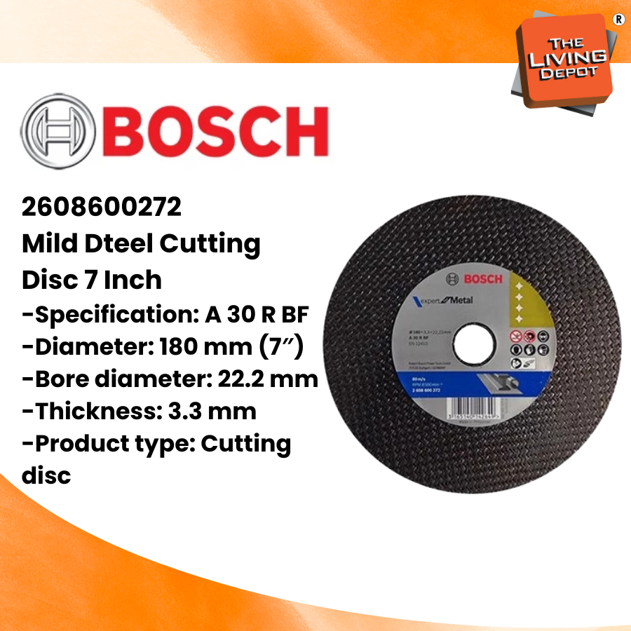 BOSCH MILD STEEL CUTTING DISC 7 INCH - 2608600272 低碳钢切割片 7寸 | Shopee ...
