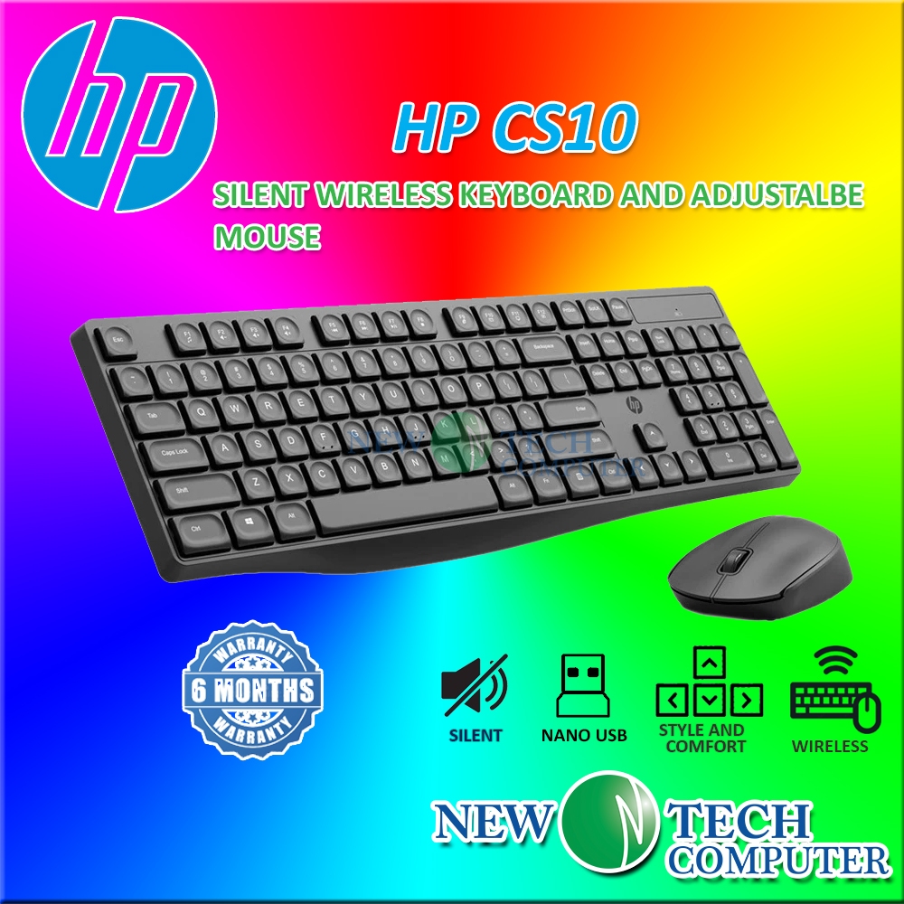 Hp Cs10 2 4g Wireless Multimedia Keyboard And Mouse Combo Set With 104 Keyboard And 1600 Dpi