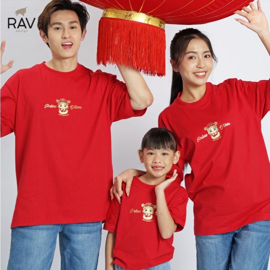 CNY Short-Sleeve Relaxed Fit/Oversized Family T-Shirts With Chinese New ...