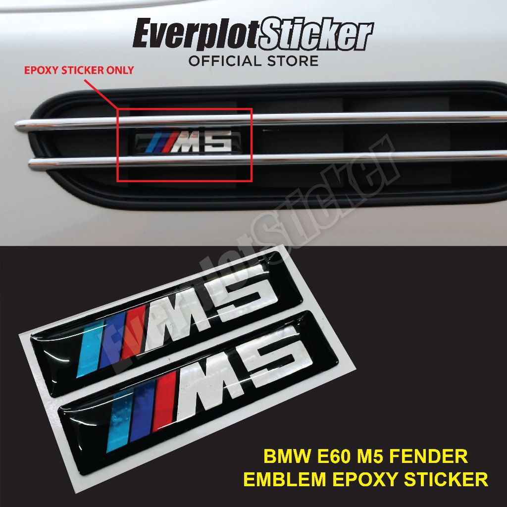 BMW 5-Series E60 M5 Wing Fender Grill M5 Epoxy Badge Pair Left + Right ...
